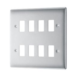 British General Nexus Metal Grid 8-Module Grid Faceplate Brushed Steel ...