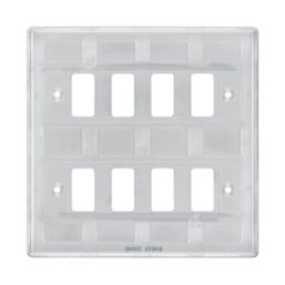 British General Nexus Metal Grid 8-Module Grid Faceplate Brushed Steel ...