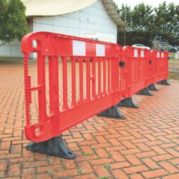 JSP Titan 2m Traffic Barrier Red/White 2000mm - Screwfix
