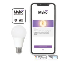 LAP Myko E27 A60 RGB & White LED Smart Light Bulb 7.3W 806lm - Screwfix