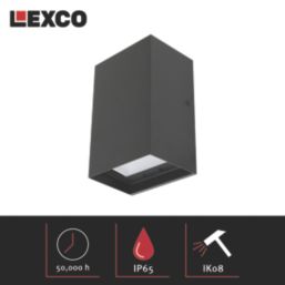 Lexco Scorpius Outdoor LED Wall Light Black 23W 3500lm - Screwfix