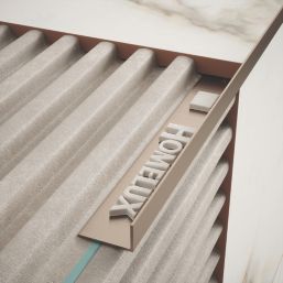 Homelux 9mm Straight Aluminium Tile Trim Champagne 2.5m - Screwfix