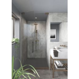 Splashwall Scafell Slate Bathroom Wall Panel Stone Grey 2420mm x 600mm x 10mm - Screwfix