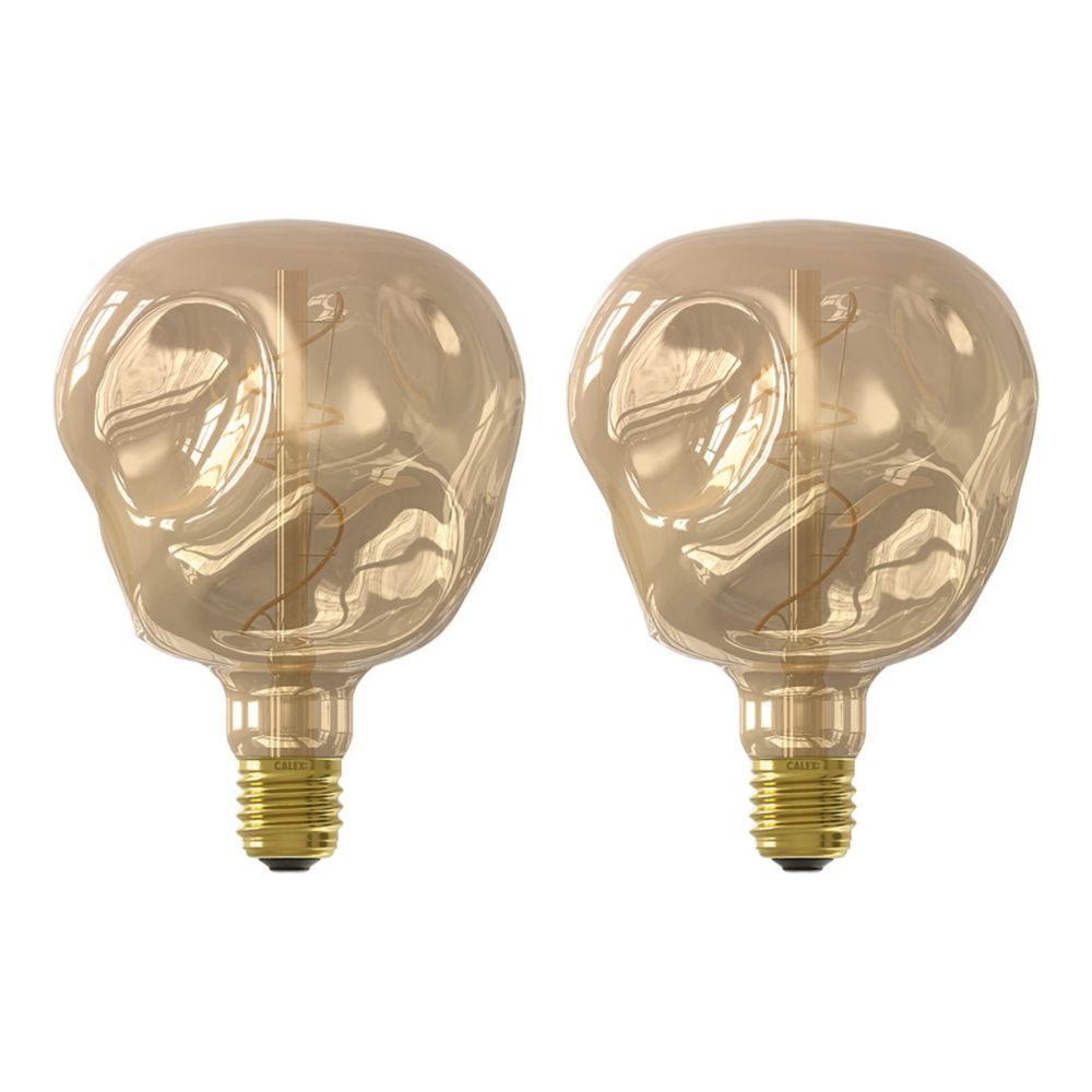 Calex XXL NEO Gold E27 G125 LED Light Bulb 150lm 4W 2 Pack - Screwfix
