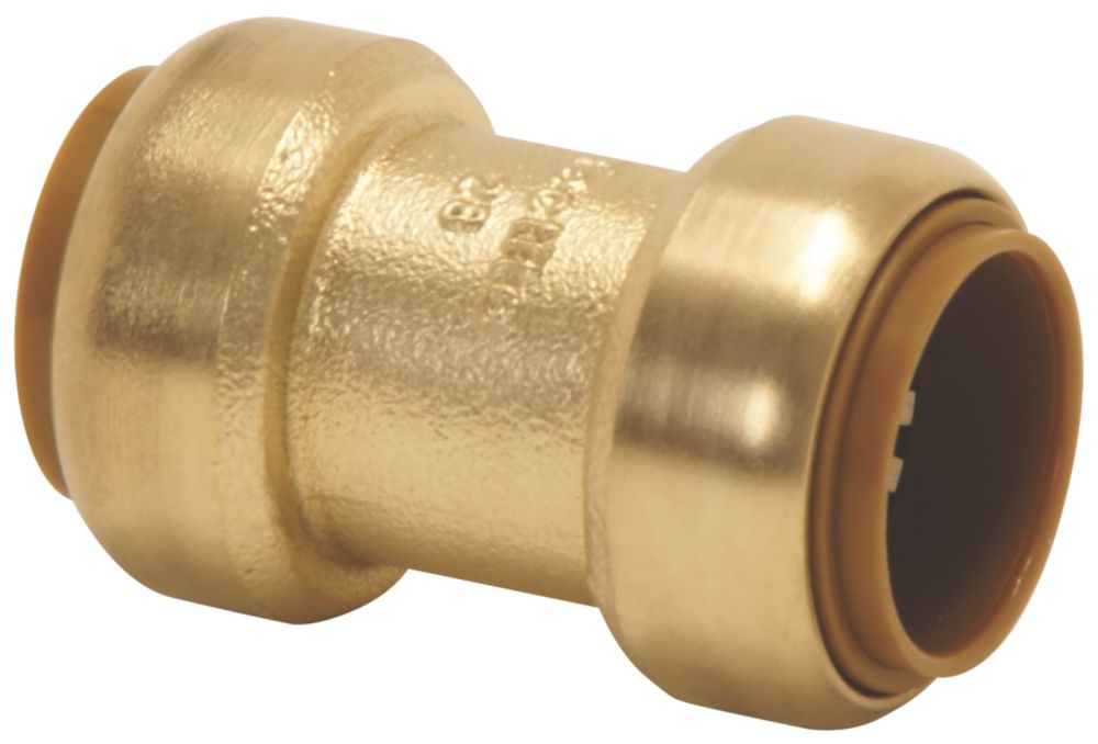 Tectite Classic Brass Push-Fit Equal Coupler 15mm | Pipe Fittings ...