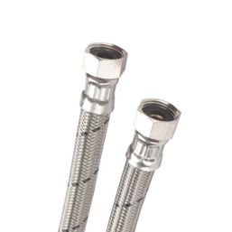 Hep2O Push-Fit Flexible Tap Connectors 15mm x 1/2" x 300mm 2 Pack ...