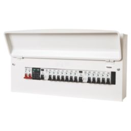 MK Sentry 21-Module 12-Way Populated Dual RCD Consumer Unit with SPD ...