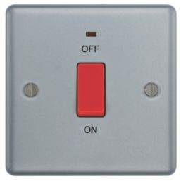 British General MC574 45A 1-Gang DP Metal Clad Cooker Switch with LED - Screwfix