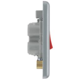 British General MC574 45A 1-Gang DP Metal Clad Cooker Switch with LED - Screwfix