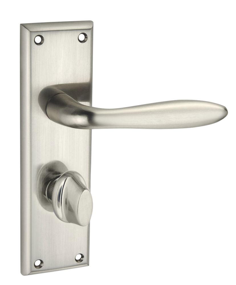 Smith & Locke Blyth Fire Rated WC Door Handles Pair Brushed Nickel ...