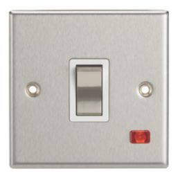 Contactum iConic 20A 1-Gang DP Control Switch Brushed Steel with Neon ...