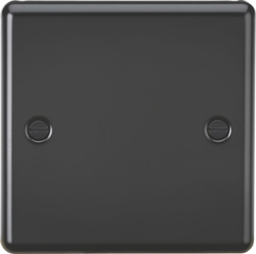 Knightsbridge 1-Gang Blanking Plate Matt Black - Screwfix