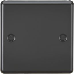 Knightsbridge 1-Gang Blanking Plate Matt Black - Screwfix