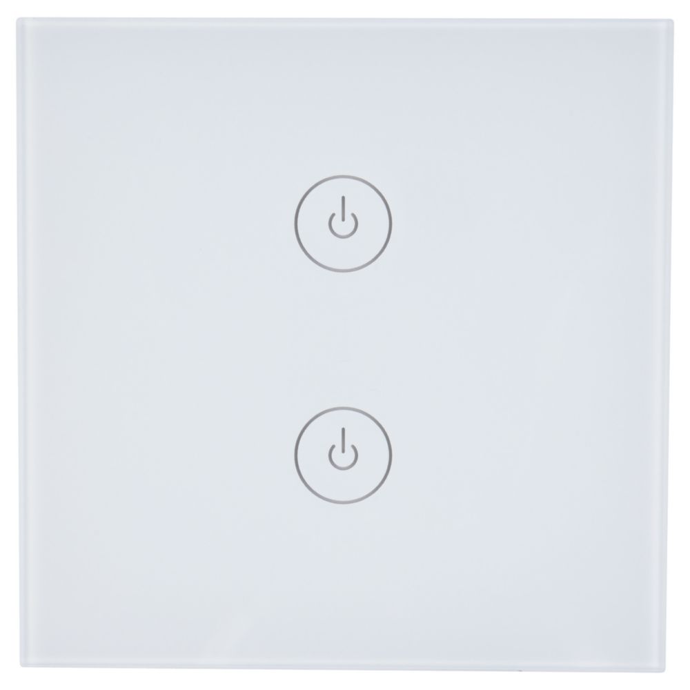 TCP 2-Gang 1-Way Smart Light Switch White - Screwfix