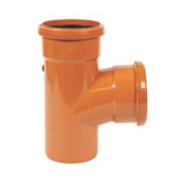 FloPlast Push-Fit 87.5° Double Socket Equal Junction 110mm - Screwfix