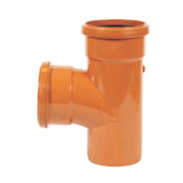 FloPlast Push-Fit 87.5° Double Socket Equal Junction 110mm - Screwfix
