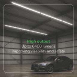 4lite Advantage Twin 6ft LED IP65 Batten 50W 6300lm 220-240V - Screwfix