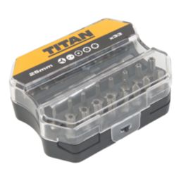 Titan 6.35mm Hex Shank Mixed Screwdriver Bits 33 Piece Set - Screwfix