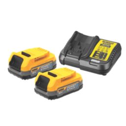 DEWALT DCK2050E2T-GB 18V 2 x 1.7Ah Lithium PowerStack Brushless Cordless Twin Pack - Screwfix