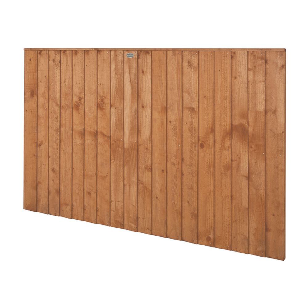 Forest Vertical Board Closeboard Fence Panels Golden Brown 6' x 4' Pack ...