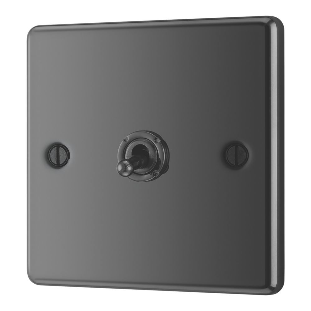 LAP 20A 16AX 1-Gang 2-Way Toggle Switch Black Nickel - Screwfix