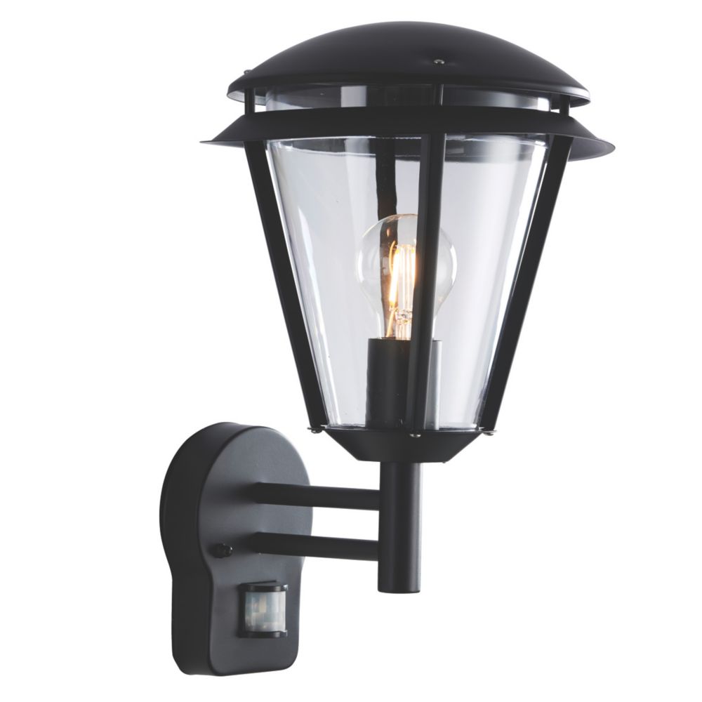 Saxby Inova Outdoor Wall Light With PIR Sensor Matt Black - Screwfix