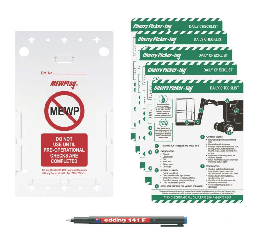 Scafftag Cherry Picker Tag Kit 7 Pieces - Screwfix