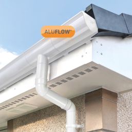 Aluflow Aluminium Half Round Deep Gutter Union Bracket White 115mm ...