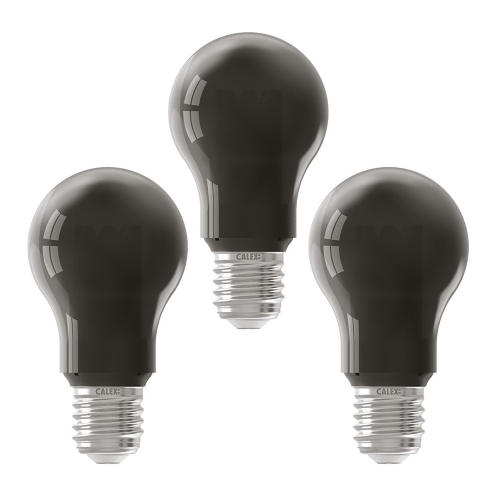 Calex Fiber Titanium E27 A60 LED Light Bulb 40lm 4W 3 Pack - Screwfix