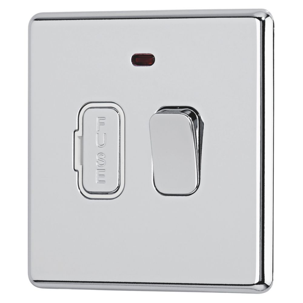 Arlec 13A Switched Fused Spur with Neon Polished Chrome with Colour ...