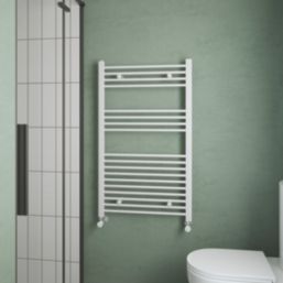 Flomasta 1000mm x 600mm 1760BTU White Flat Towel Radiator - Screwfix