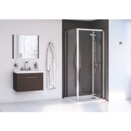 Aqualux Edge 6 Semi-Frameless Square Shower Enclosure LH/RH Polished ...