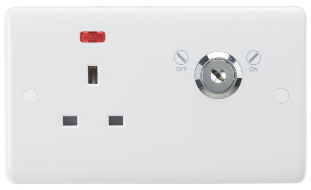 Knightsbridge Curved Edge 13A Key Switch 1-Gang DP Switched Socket ...