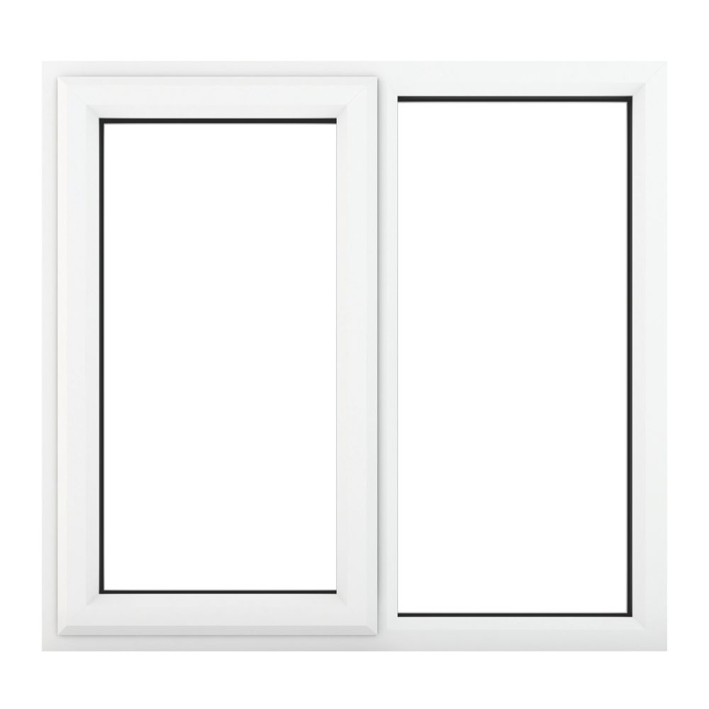 Crystal Left-Hand Opening Double-Glazed Casement White uPVC Window 1190 ...