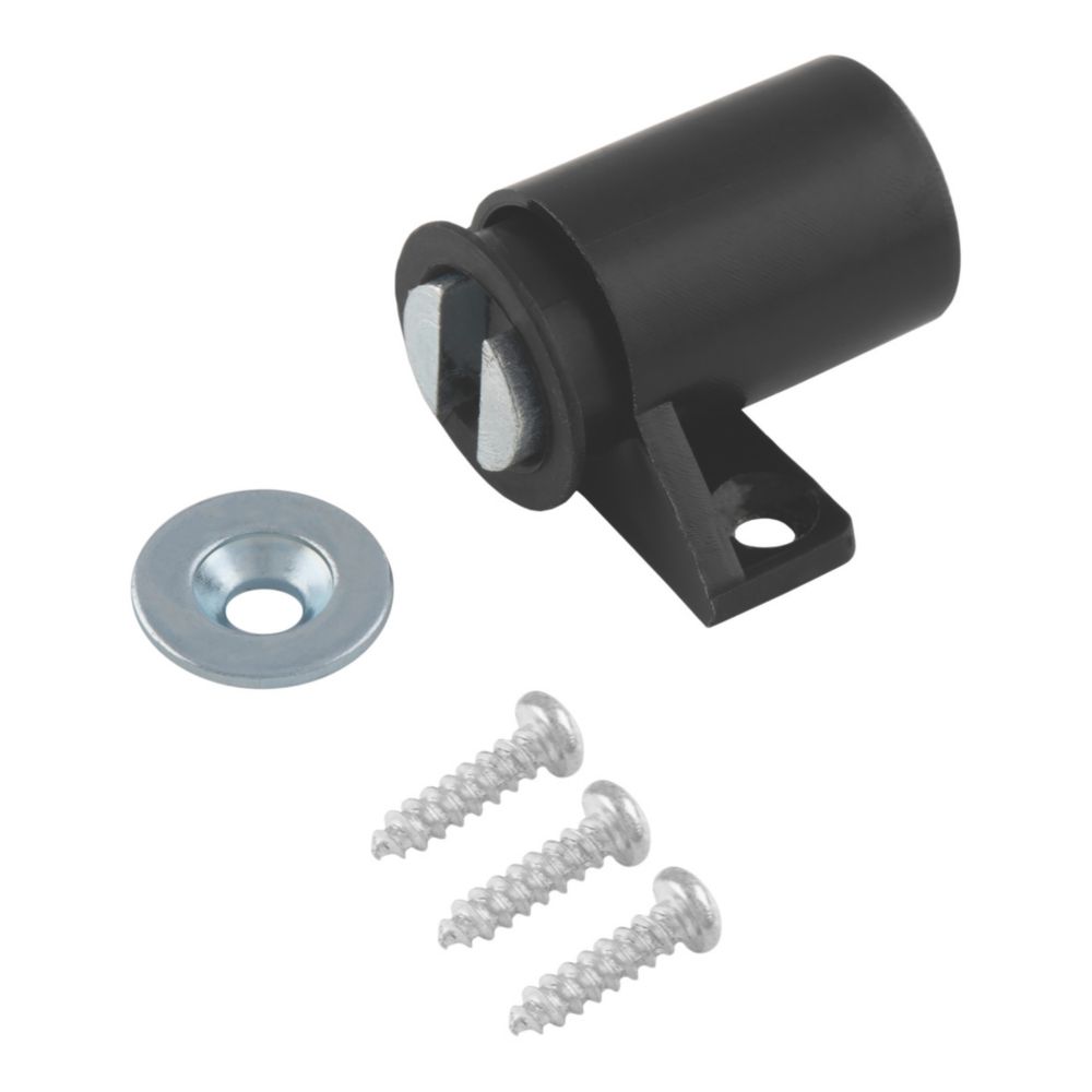 Essentials Round Magnetic Cabinet Catches Black 16mm x 16mm 10 Pack ...