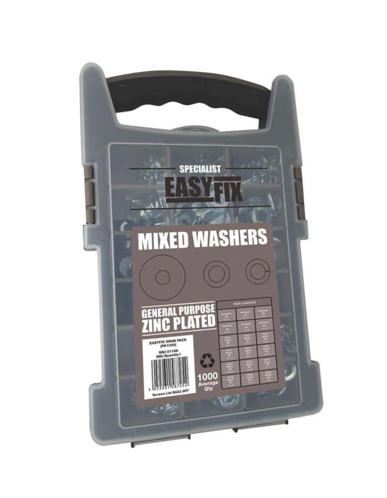 Easyfix Mixed Washers 1000 Piece Set - Screwfix