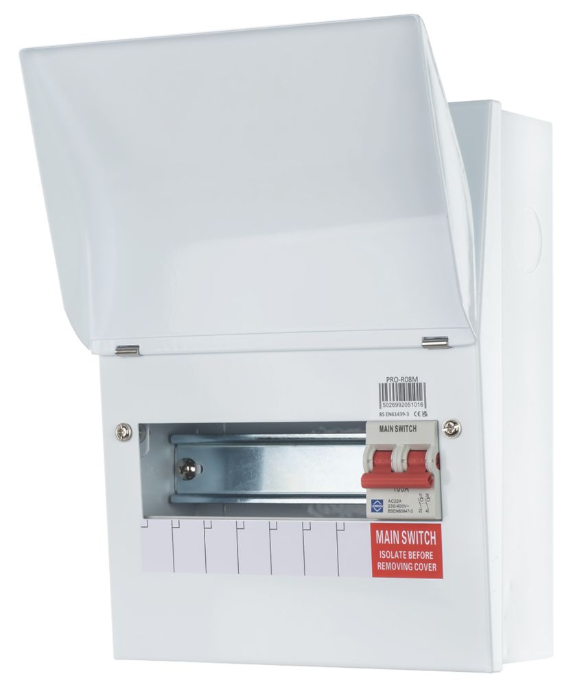 Lewden PRO 9-Module 6-Way Part-Populated Main Switch Consumer Unit ...