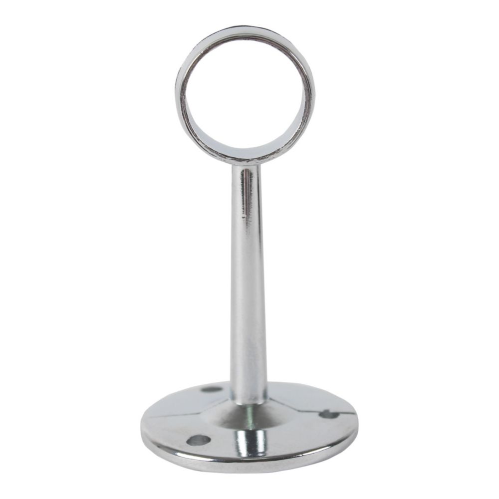 Essentials Rail Centre Brackets Polished Chrome 25mm 10 Pack - Screwfix