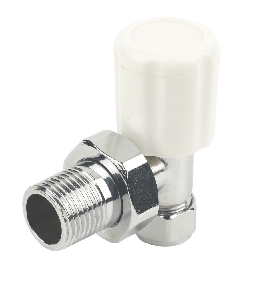 Chrome Angled Radiator Valve 10mm x ½" | Manual Radiator Valves ...