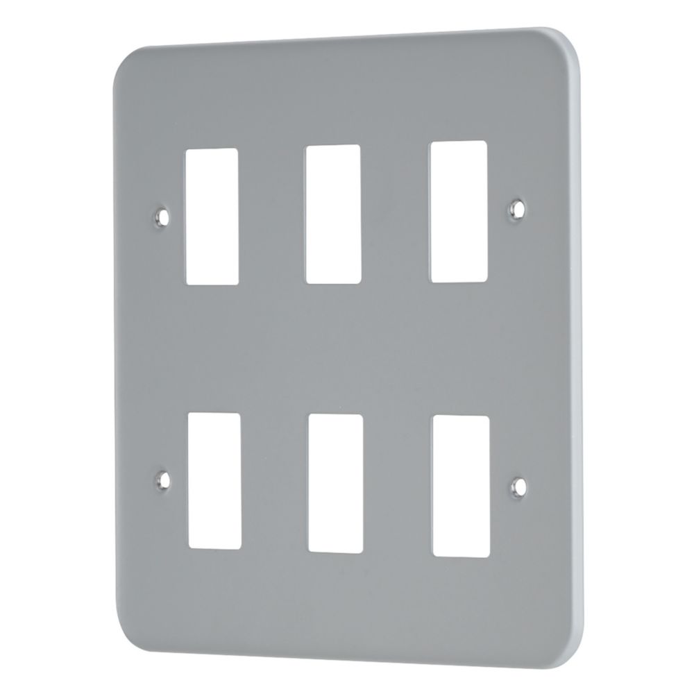 Contactum 6-Module Grid Metal Clad Faceplate - Screwfix