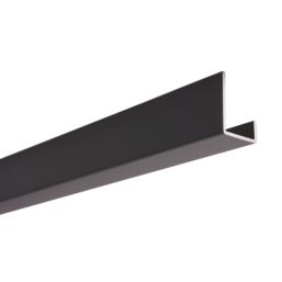 Multipanel Type C End Cap Matt Black 2450mm x 11mm - Screwfix