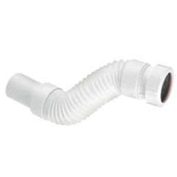 McAlpine Flexcon5 Flexible Waste Pipe Fitting White 32mm x 165 210mm Screwfix