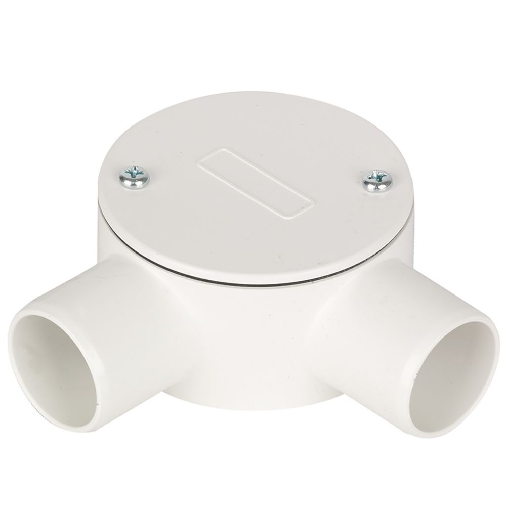 Deta TTE 2 Way 25mm Angle Box White - Screwfix