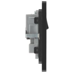 British General Evolve 13A 2 Gang SP Switched Socket Copper with Black Inserts Screwfix