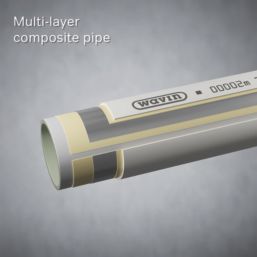 Wavin Tigris Press-Fit MLCP Pipe 25mm x 50m White - Screwfix