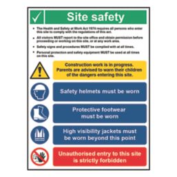 Essentials Site Safety Sign 800mm x 600mm - Screwfix