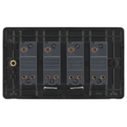 Arlec 10A 4-Gang 2-Way Light Switch Black - Screwfix