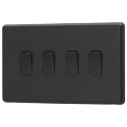 Arlec 10A 4-Gang 2-Way Light Switch Black - Screwfix