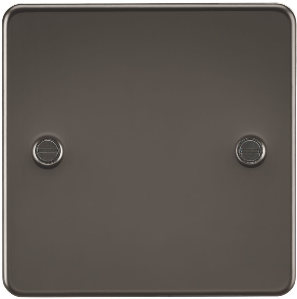 Knightsbridge 1-Gang Blanking Plate Gunmetal - Screwfix