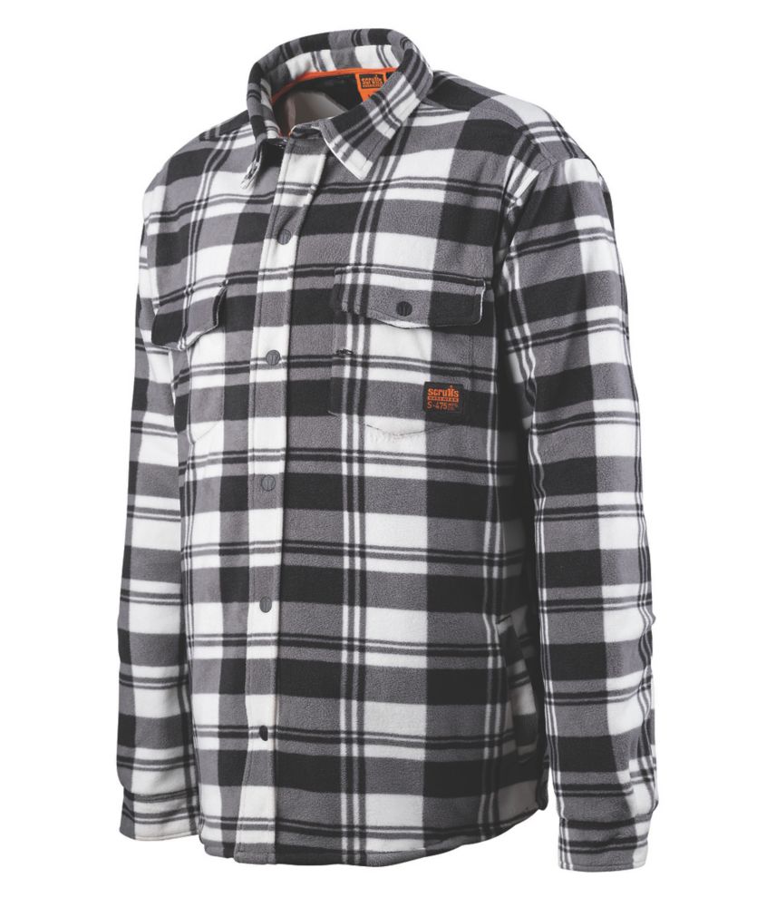 Scruffs Padded Checked Shirt Black / White / Grey X Large 46" Chest ...